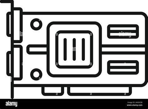Cpu Video Card Icon Outline Vector Computer Gpu Display Pci Stock Vector Image And Art Alamy