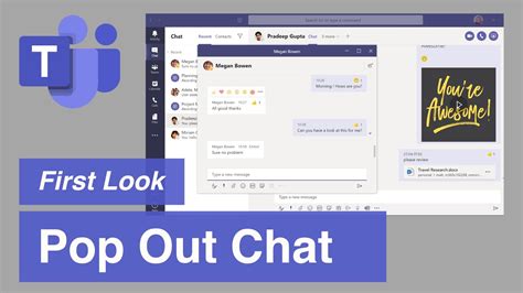 Microsoft Teams Pop Out Chat First Look Youtube