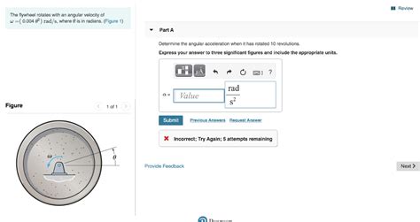 Solved II Review The Flywheel Rotates With An Angular Chegg
