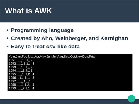 Introduction To Awk Ppt
