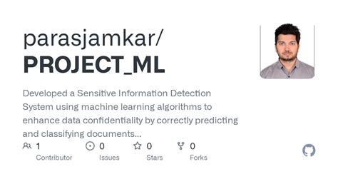 GitHub Parasjamkar PROJECT ML Developed A Sensitive Information Detection System Using
