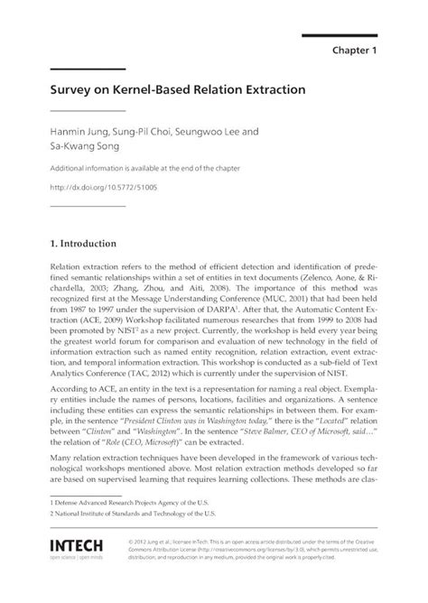 Pdf Survey On Kernel Based Relation Extractionkernel Based Methods