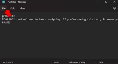 how to create a bat file