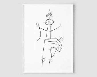 Abstract One Line Nude Drawing Single Line Woman Sketch Etsy Line Drawing Abstract Face Art