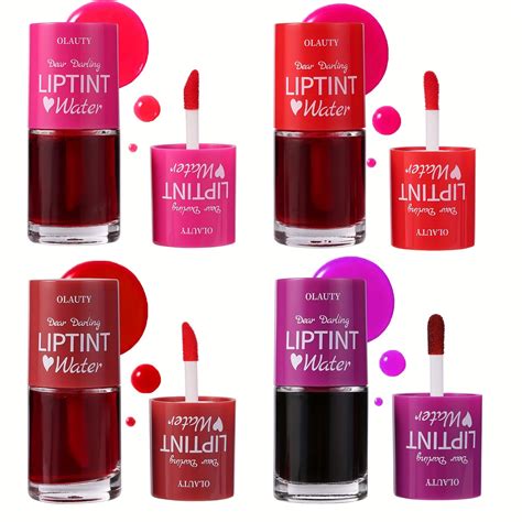 4 컬러 립 틴트 스테인 벨벳 립 스테인 롱 라스팅 립 틴트 글로우 선명한 컬러 립 메이크업을 위한 립 글로스 매트 액체