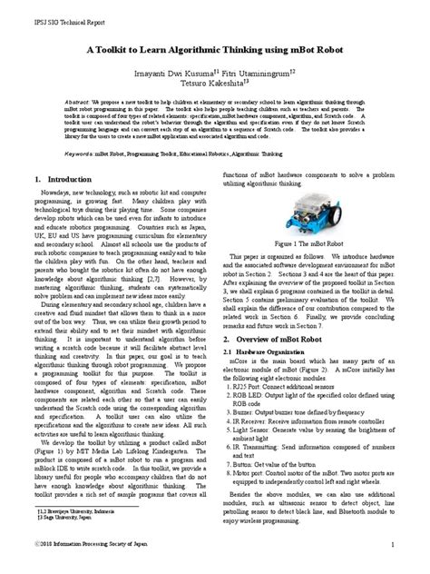 A Toolkit To Learn Algorithmic Thinking Using Mbot Robot Pdf Subroutine Algorithms