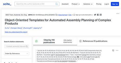 [citation Report] Object Oriented Templates For Automated Assembly
