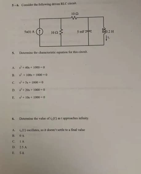 Solved Consider The Following Driven RLC Chegg