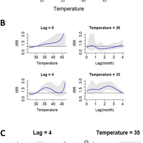 A Contour Plots Of The Combined Effect Of Time Lags And Temperature On