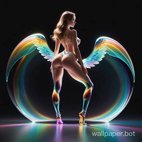 Intricate Glass Sculpture Of A Fit Woman In Glassmorphism Style Wallpaper Bot