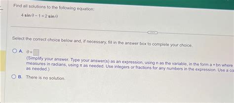 Solved Find All Solutions To The Following