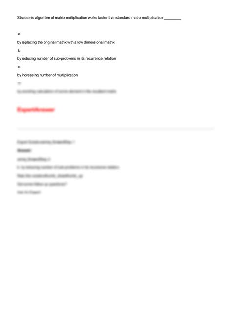 Solution Solution For Strassen S Algorithm Of Matrix Multiplication