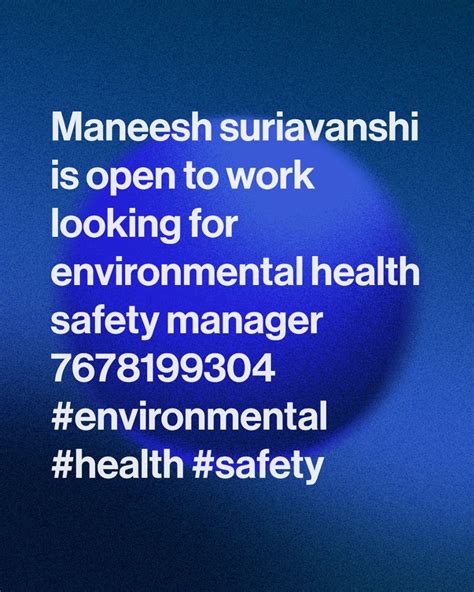 Maneesh Suriavanshi On Linkedin Open To Work Ehs Manager