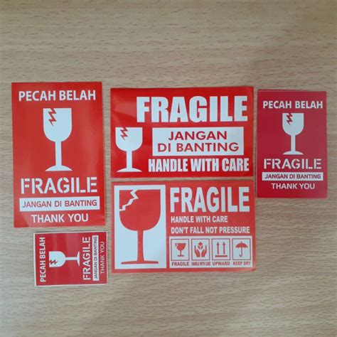 Jual Stiker Fragile Bontax Chromo Logo Gelas Pecah Belah Fragile