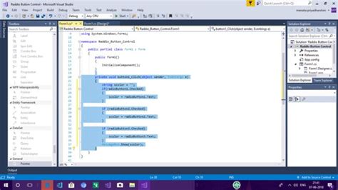 Working With Radio Button Control In Winforms Application Using Visual