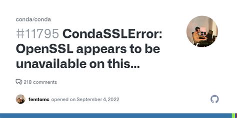 CondaSSLError OpenSSL Appears To Be Unavailable On This Machine Issue 11795 Conda Conda