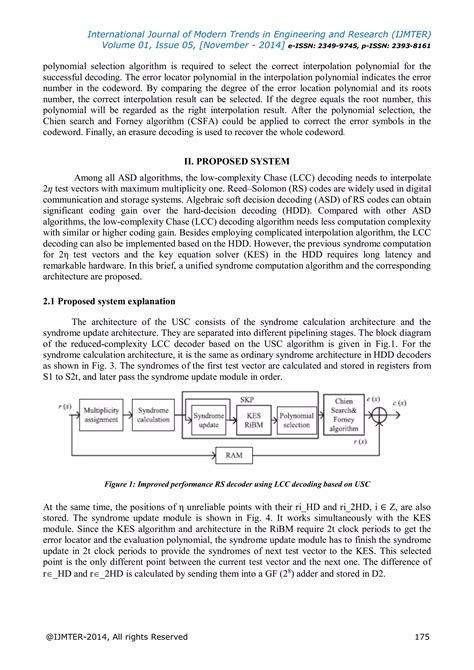 Improved Performance Rs Decoder Using Lcc Decoding Based On Usc Pdf