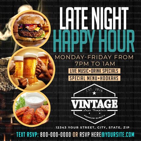 Late Night Happy Hour Flyer Template