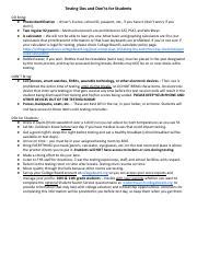 Testing Dos And Don Ts What Babes Need To Bring And Avoid On Course Hero