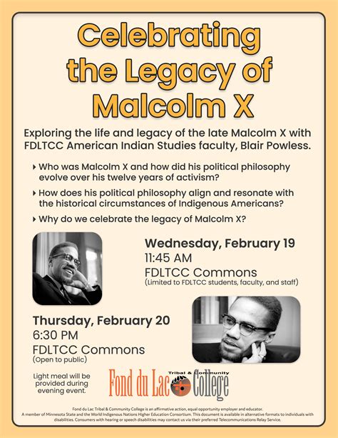 Celebrating The Legacy Of Malcolm X Fond Du Lac Tribal And Community College