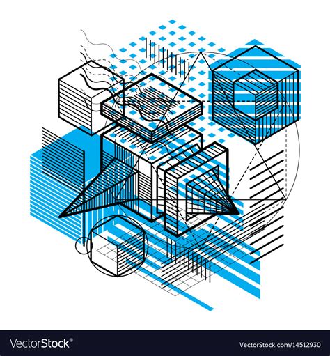 Isometric Abstract Background With Linear Vector Image