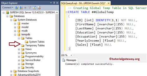 Sql Server Temp Tables Sql Local And Global Temporary Tables
