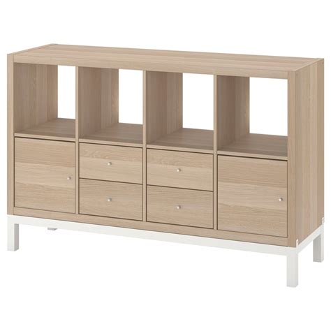 Kallax Cube Storage Unit With Underframe With 2 Doors4 Drawerswhite