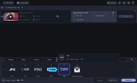 無料オンラインPNG TIFF変換 Movavi