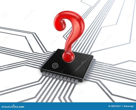 Red Query Mark On Processor Stock Illustration Illustration Of Idea Icon