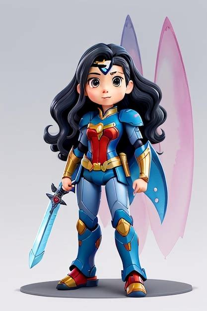 Premium Ai Image A Female Super Hero With A Sword And Shield