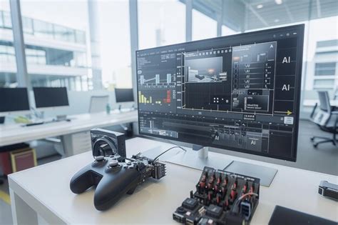 ai powered workstation with multiple digital displays and advanced