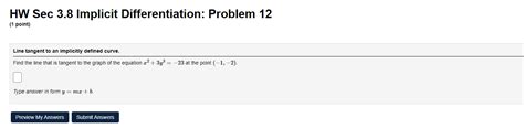 solved hw sec 3 8 implicit differentiation problem 12 1