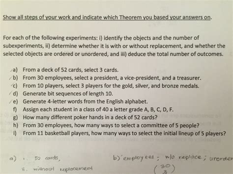 Solved For Each Of The Following Experiments I Identify