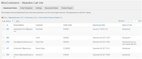 Abandoned Orders Listing Tyche Softwares Documentation