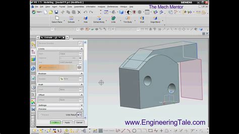 Nx Cad Tutorial 1 Extrude Feature Command Youtube