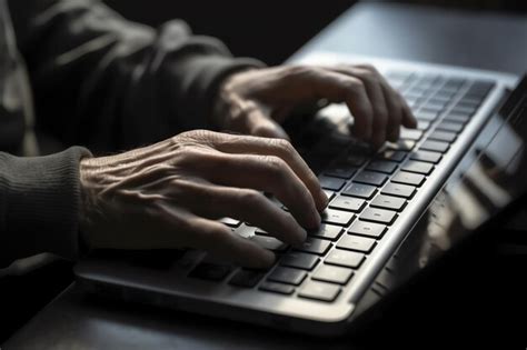 Premium Ai Image A Journalists Hand Typing On A Laptop Keyboard