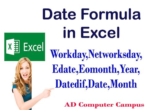Date Formula In Excel Ad Computer Campus