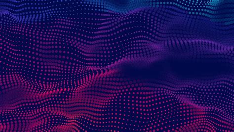 Colorful Abstract Wave Pattern With Flowing Dots And Dynamic Gradient Technology And Data