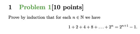 solved 1 ﻿problem 1 [10 ﻿points]prove by induction that for