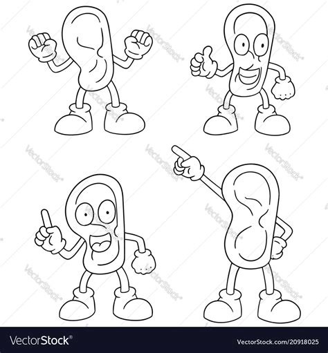Set Of Ear Cartoon Royalty Free Vector Image VectorStock