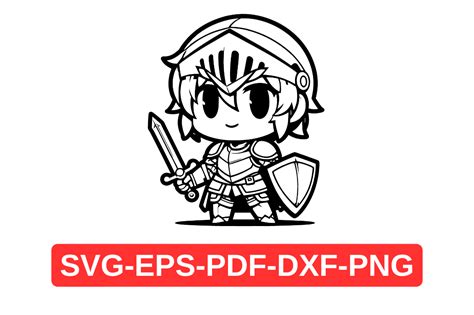 Chibi Knight Svg Design Cute Knight Png Graphic By Artful Assetsy