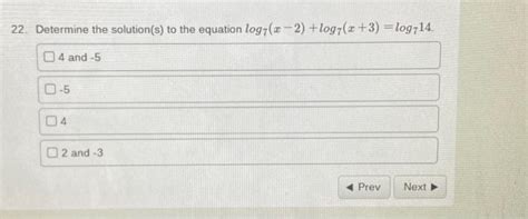 Solved 22 Determine The Solution S To The Equation Chegg Com