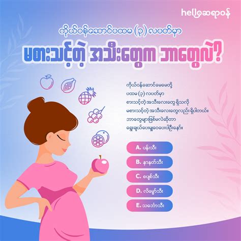 ကိုယ်ဝန်ဆောင် ပထမ ၃ လပတ်မှာ မစားသင့်တဲ့ အသီးတွေက ဘာတွေလဲ Hellosayarwon