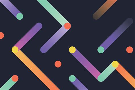 Abstract Vivid Dynamic Gradient Dots And Rounded Line Illustration On