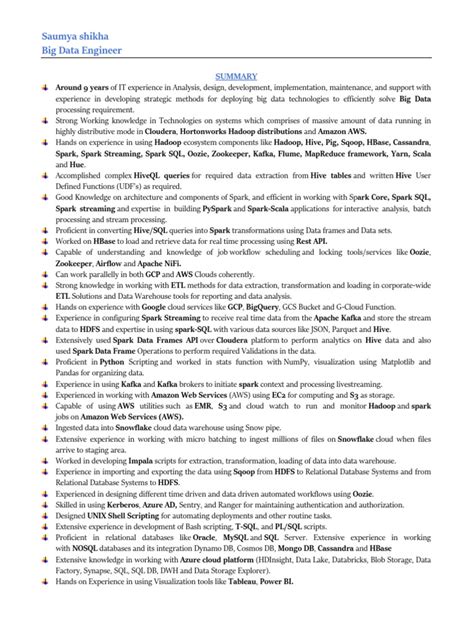 Dice Resume Cv Saumya S Pdf