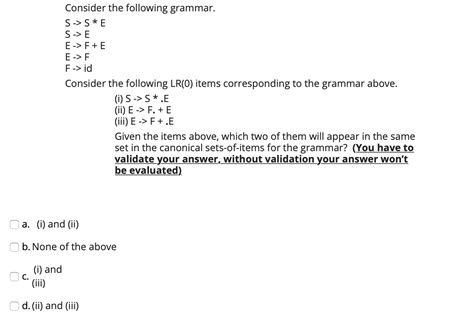 Solved Consider The Following Grammar S S E S E E Chegg