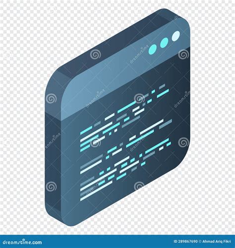Source Code Isometric Abstract Programming Language And Program Code On A Screen Stock Vector