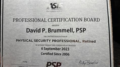 David Brummell Cpp Psp Sappc Ccitp On Linkedin Received My