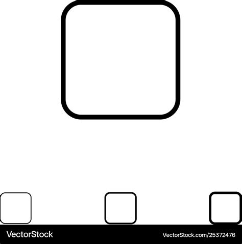 box checkbox unchecked bold and thin black line vector image