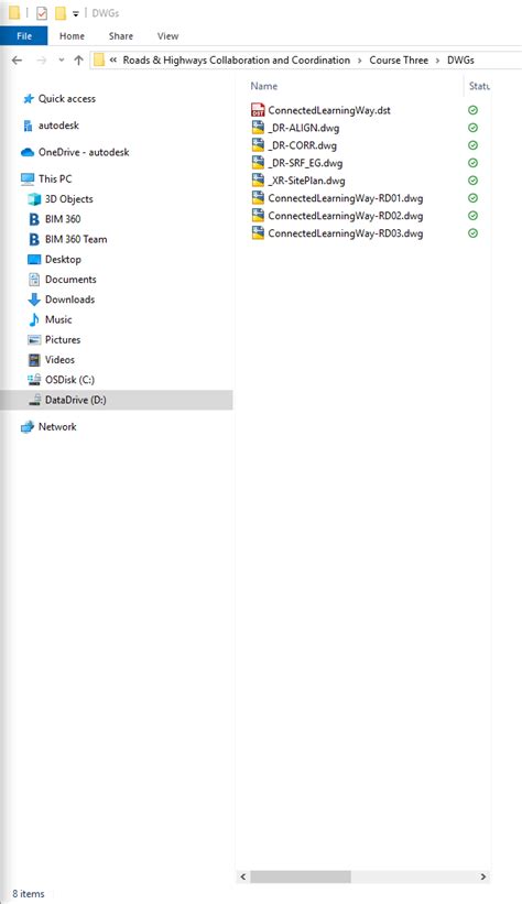 Navigate To The Working Folder For Your Civil 3d Data Shortcuts Select